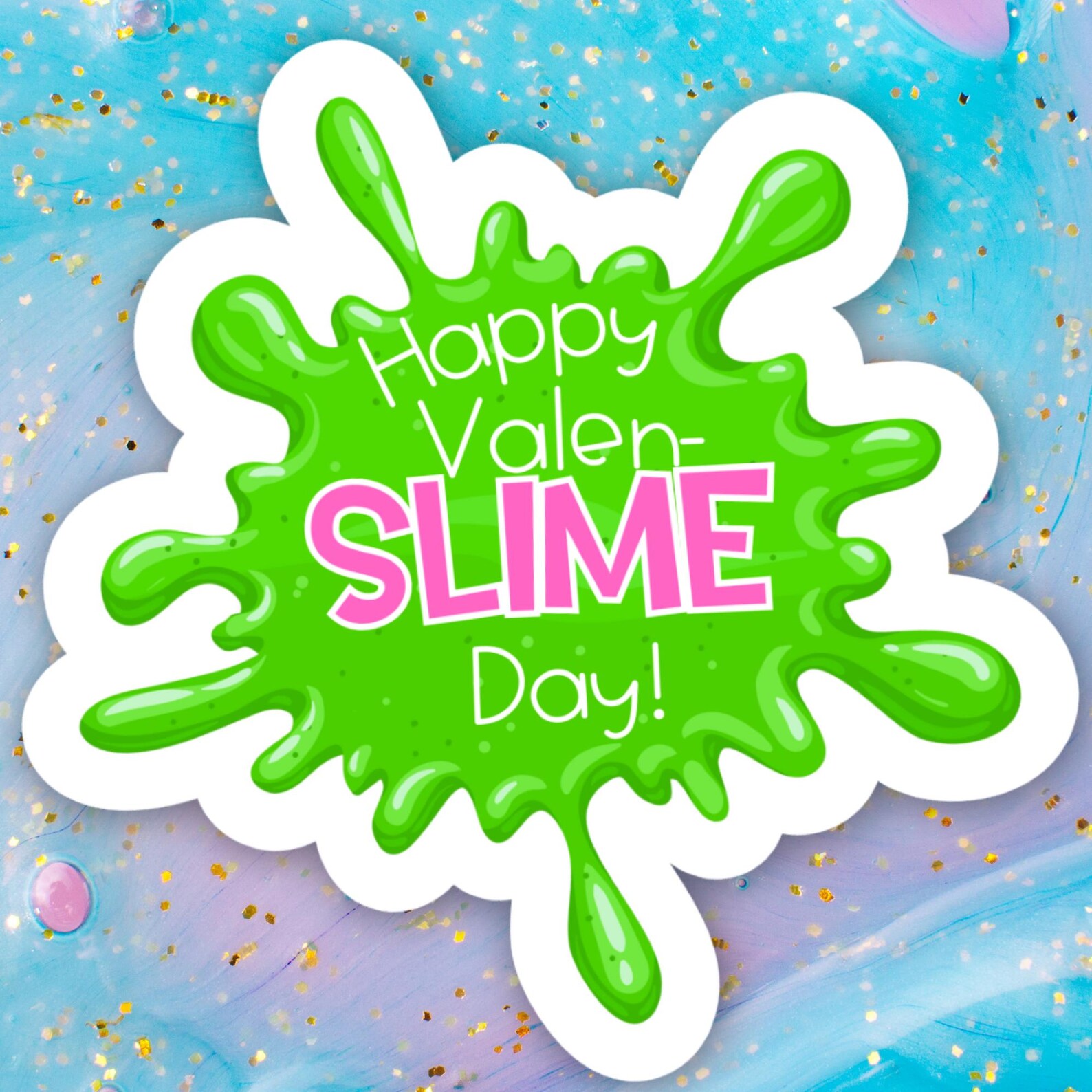 Happy Valen-slime Day Slime Valentine Card Instant Download Printable ...