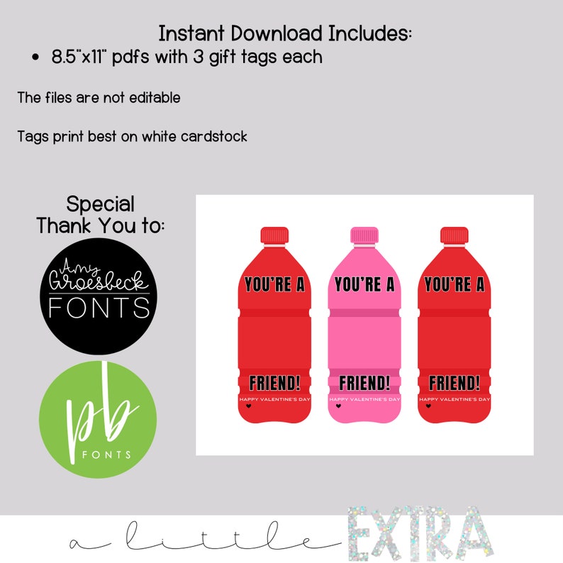 Prime Valentine Gift Tag, Hydration Drink, Instant Download Printable ...