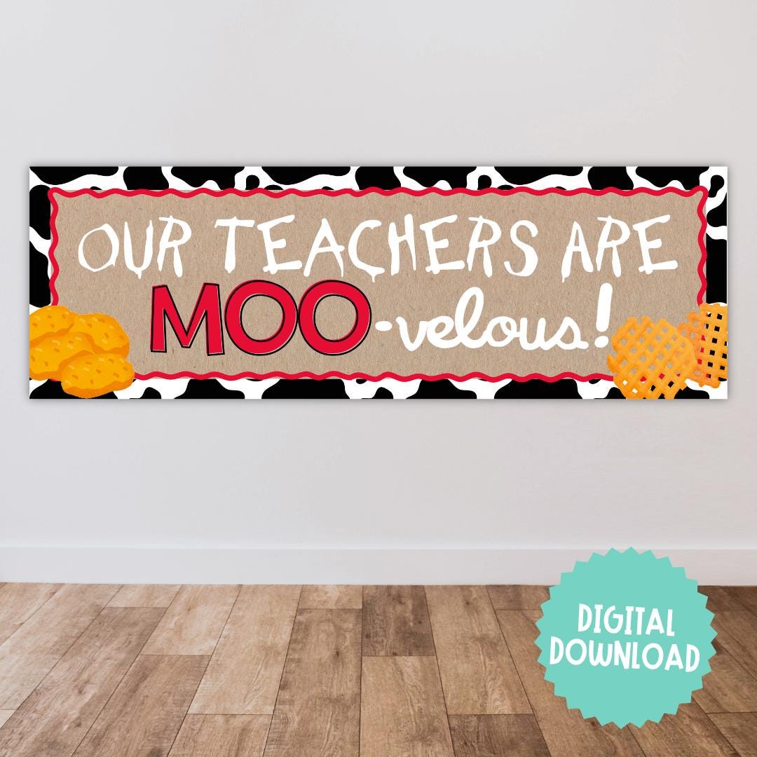 Moo-velous Teacher Digital Download Banner Template - Etsy