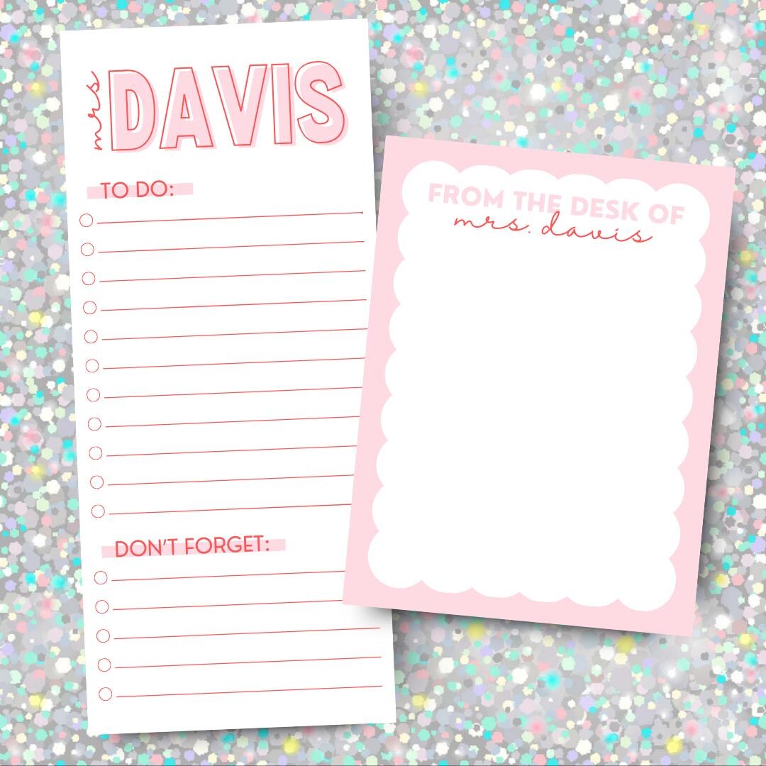 Preppy Custom Notepad Stationary Instant Download Printable - Etsy