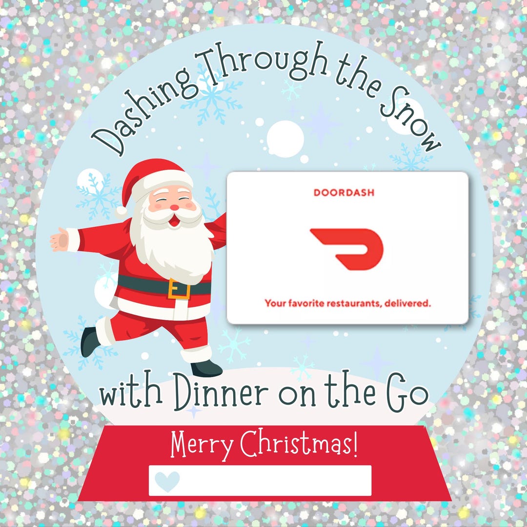 Dashing Through the Snow Dinner Gift Card Christmas Holiday Instant ...