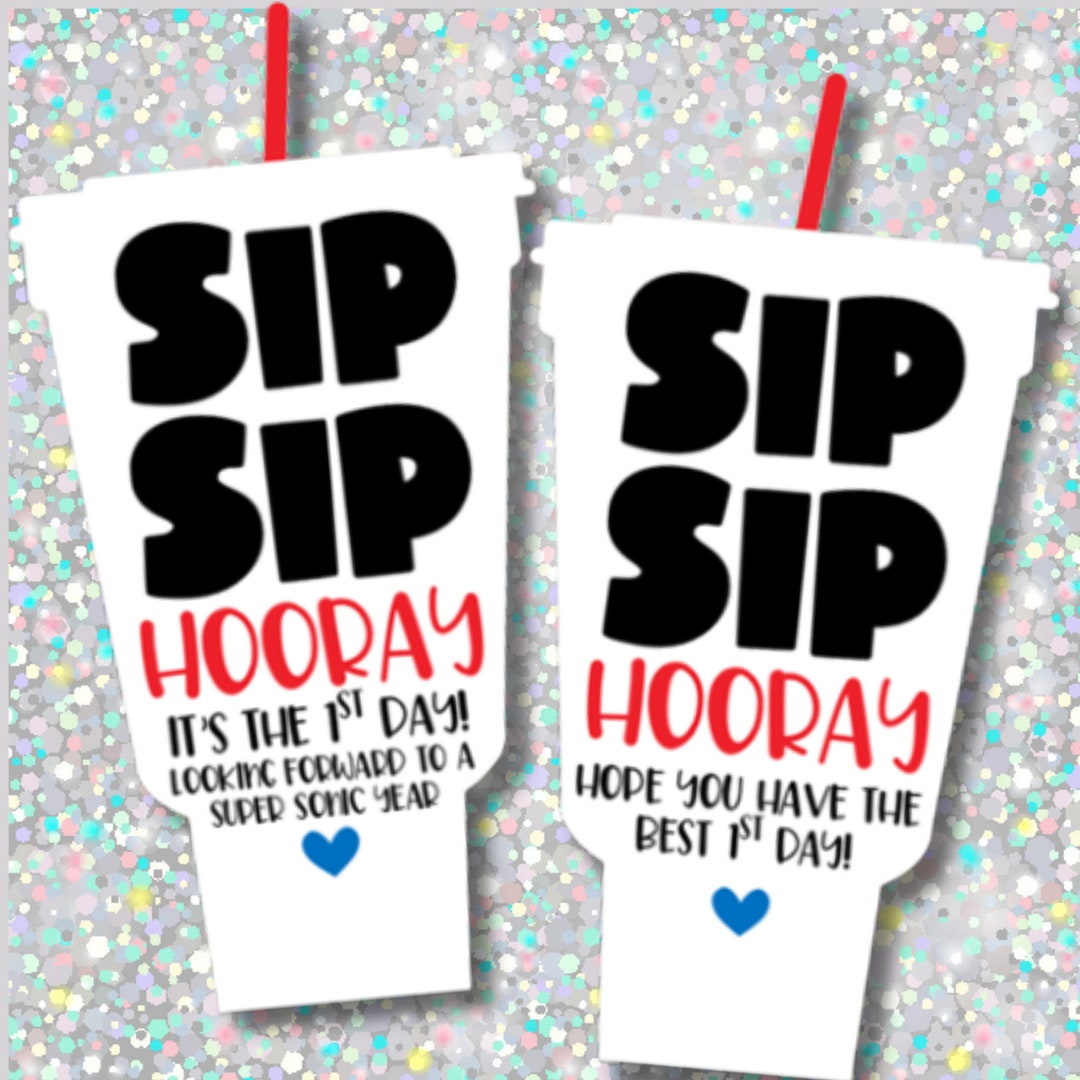Sip Sip Hooray First Day Gift Card Tag Instant Download Printable - Etsy