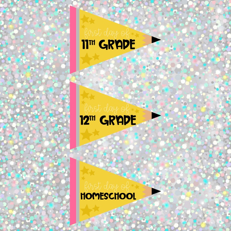 First Day of School Pencil Pennant Flag Instant Download Printable - Etsy