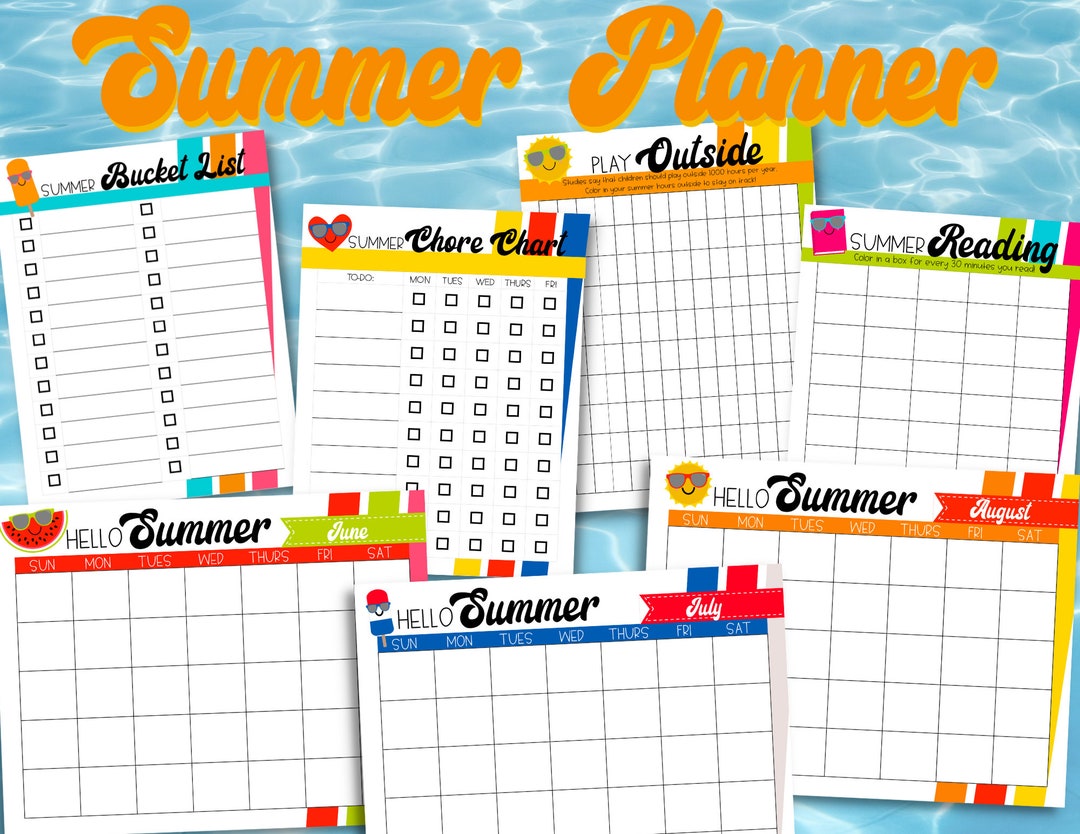 Summer Planner Instant Download Printable Bundle - Etsy