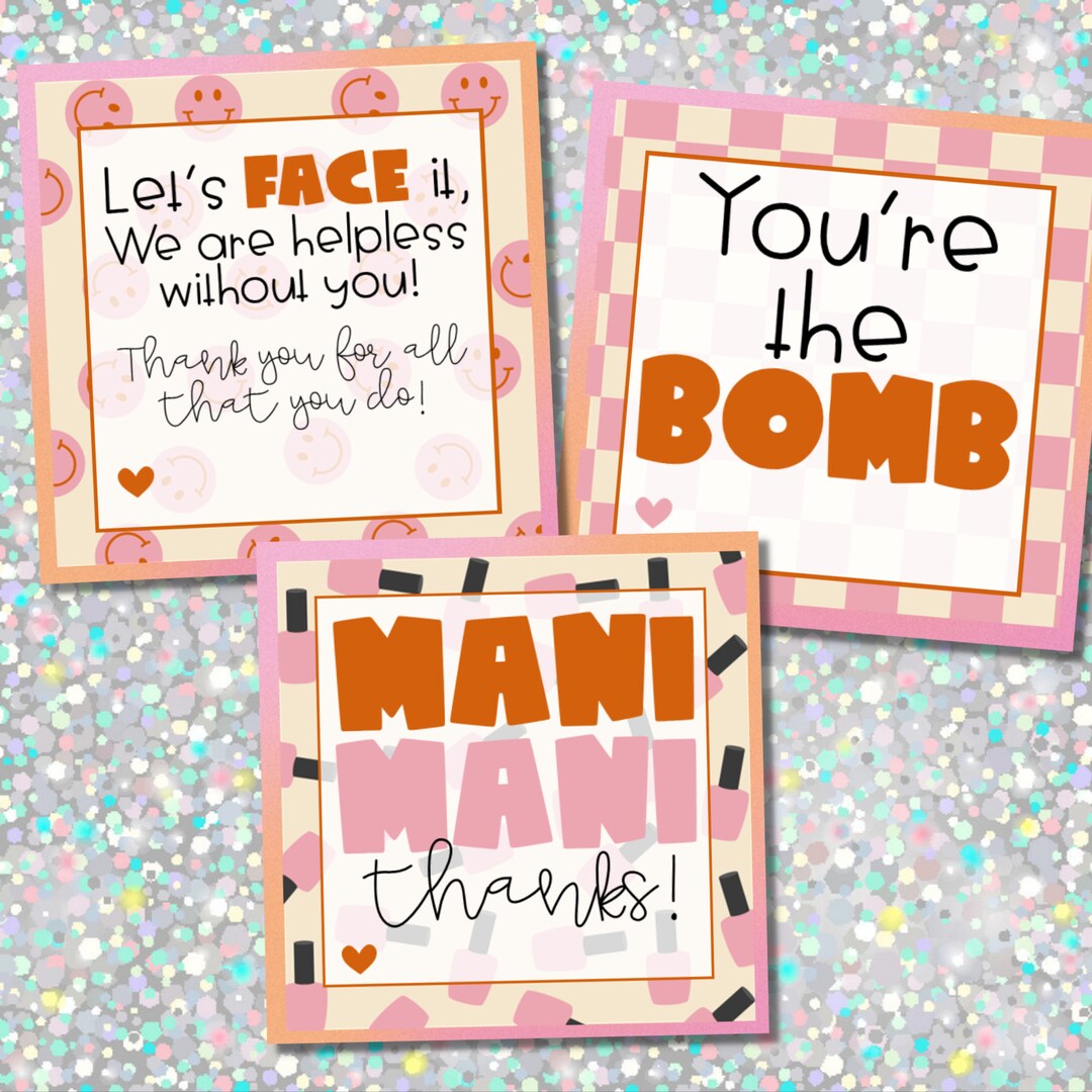 Pamper Appreciation Gift Tags Instant Download Printable - Etsy Australia