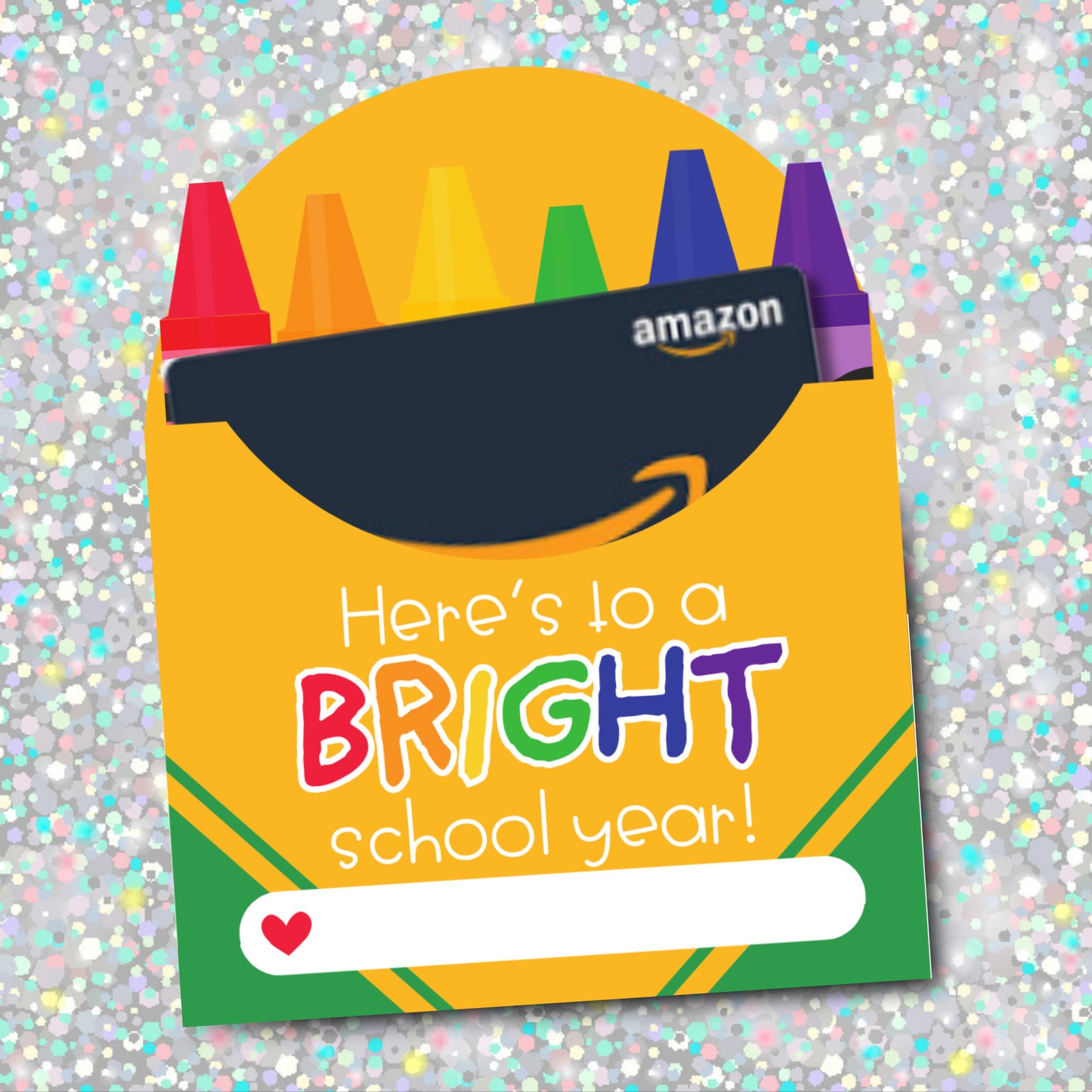 Bright School Year Crayon Gift Tag Gift Card Instant Download Printable ...