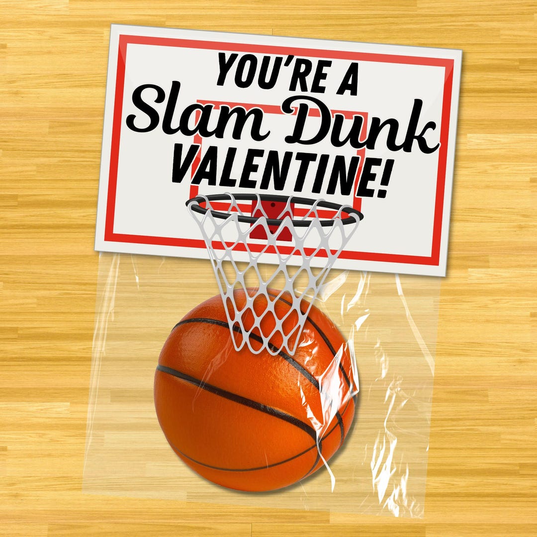 Slam Dunk Basketball Squishy Toy Valentine Tag Instant Download ...