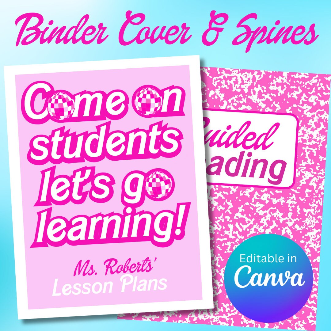 Come on Students Lets Go Learning Editable Binder Planner Covers - Etsy