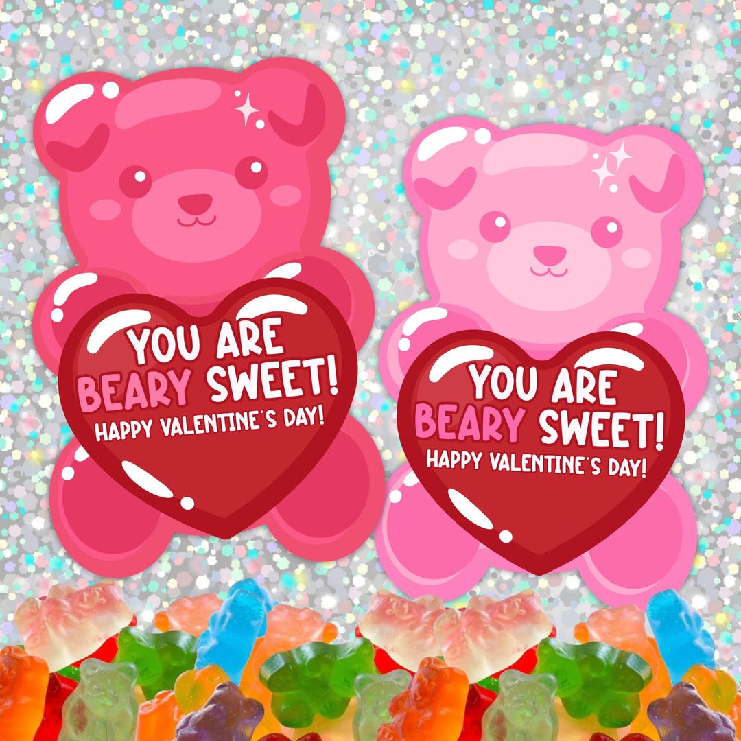 Beary Sweet Gummy Bear Gift Tag Instant Download Printable - Etsy