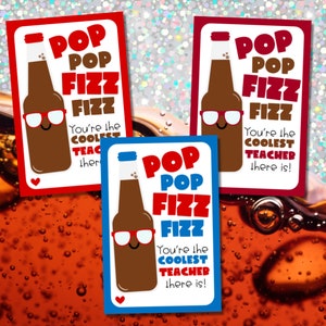 Soda Pop Teacher Appreciation Gift Tag Instant Download Printable - Etsy