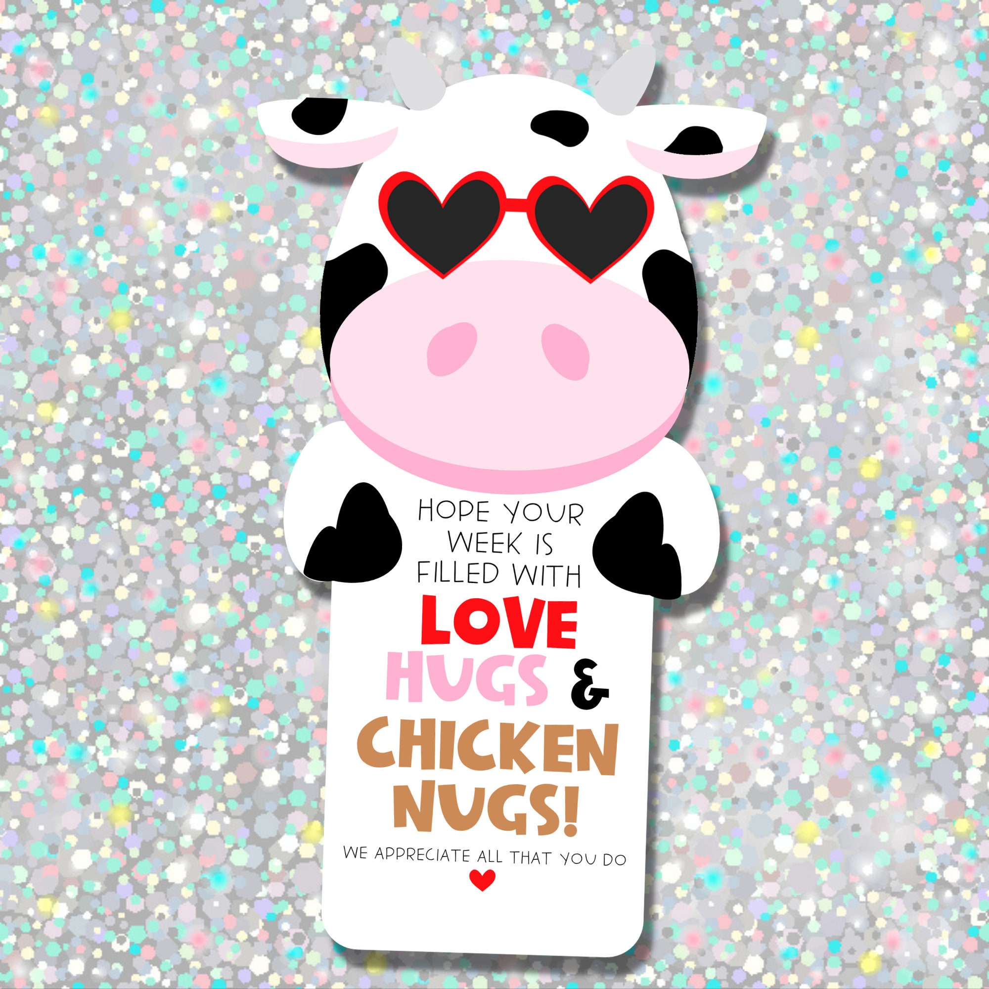 Chicken Nugget Teacher Appreciation Gift Card Gift Tag Instant Download ...