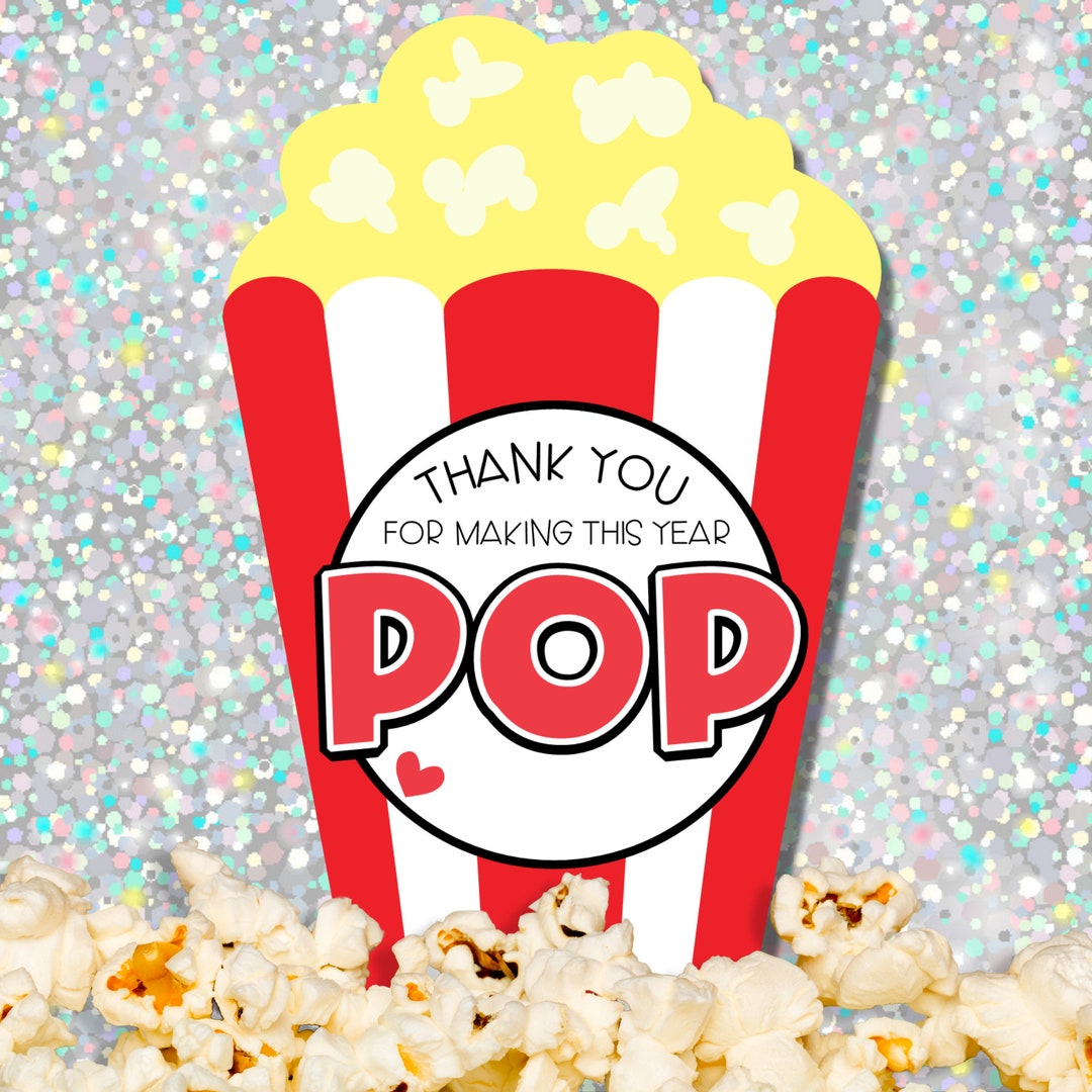Popcorn Teacher Appreciation Gift Tag Instant Download Printable - Etsy