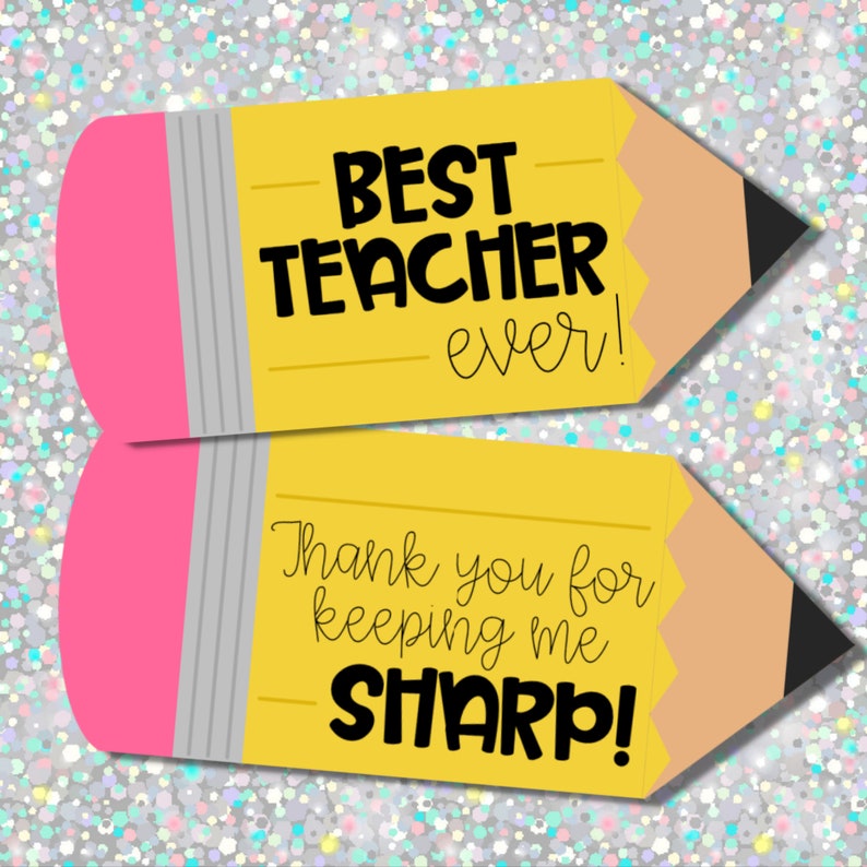 Teacher Appreciation Pencil Gift Card Holder Gift Tag Instant Download ...