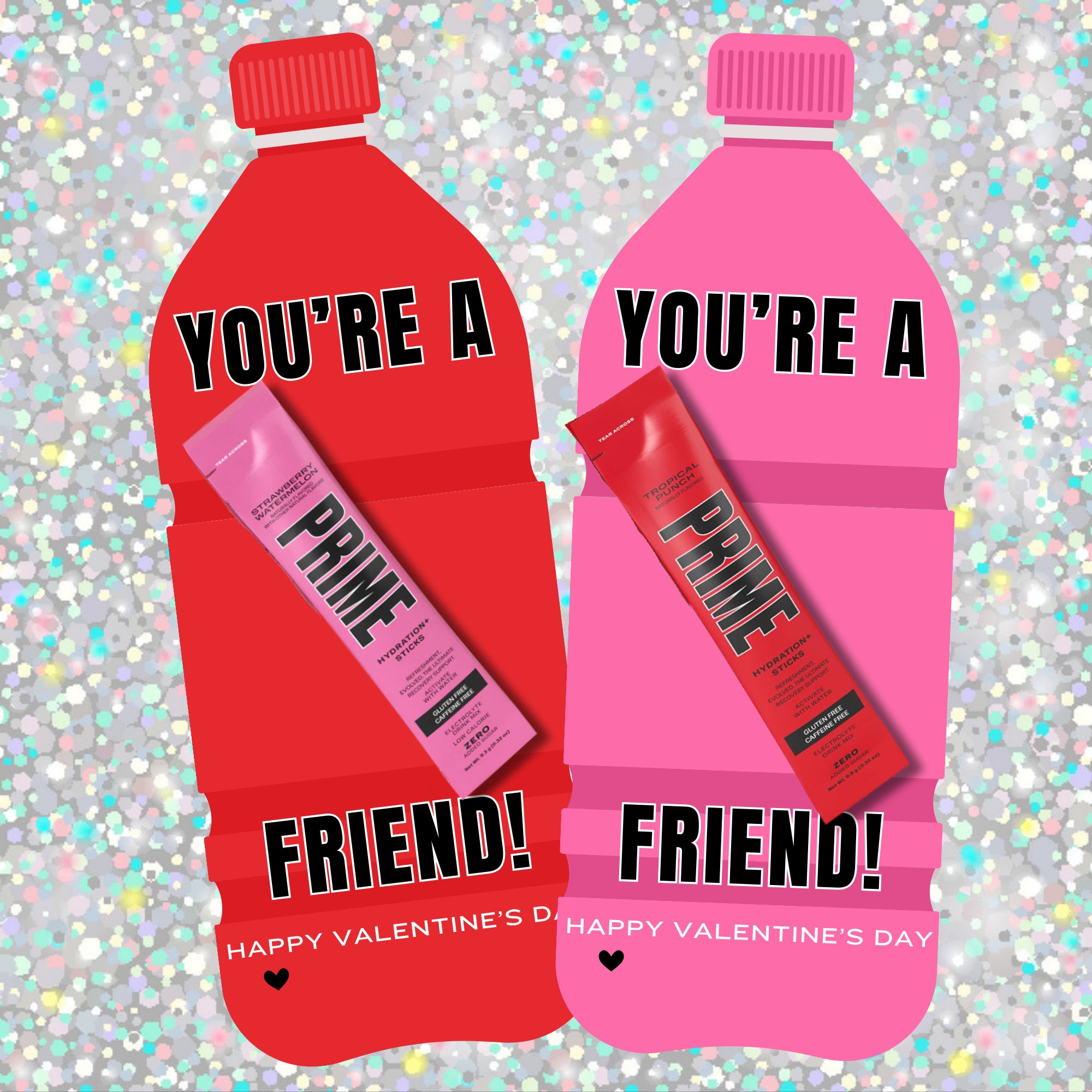 Prime Valentine Gift Tag, Hydration Drink, Instant Download Printable ...