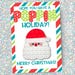 Poppin' Santa Gift Tag, Printable Christmas Holiday Favor (instant ...
