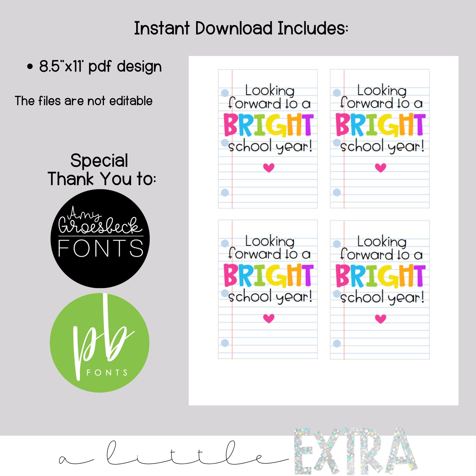 Bright School Year Back to School Meet the Teacher Instant Download ...