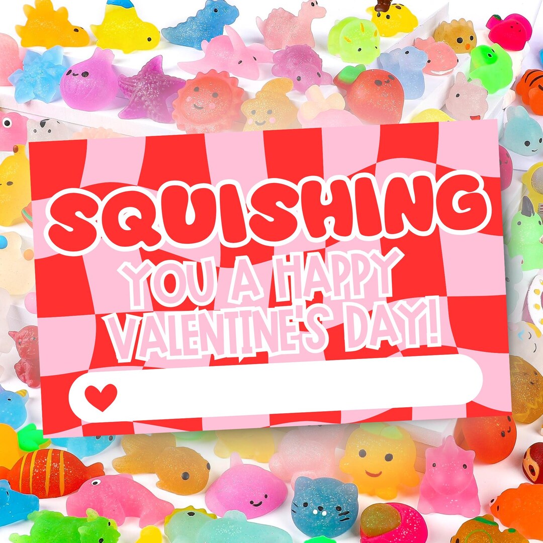 Squishing You a Happy Valentines Day Instant Download Printable - Etsy