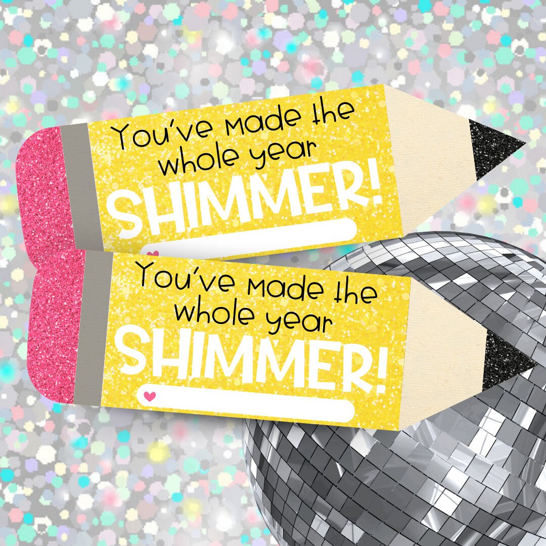 Shimmer School Year Printable Gift Tag Instant Download - Etsy