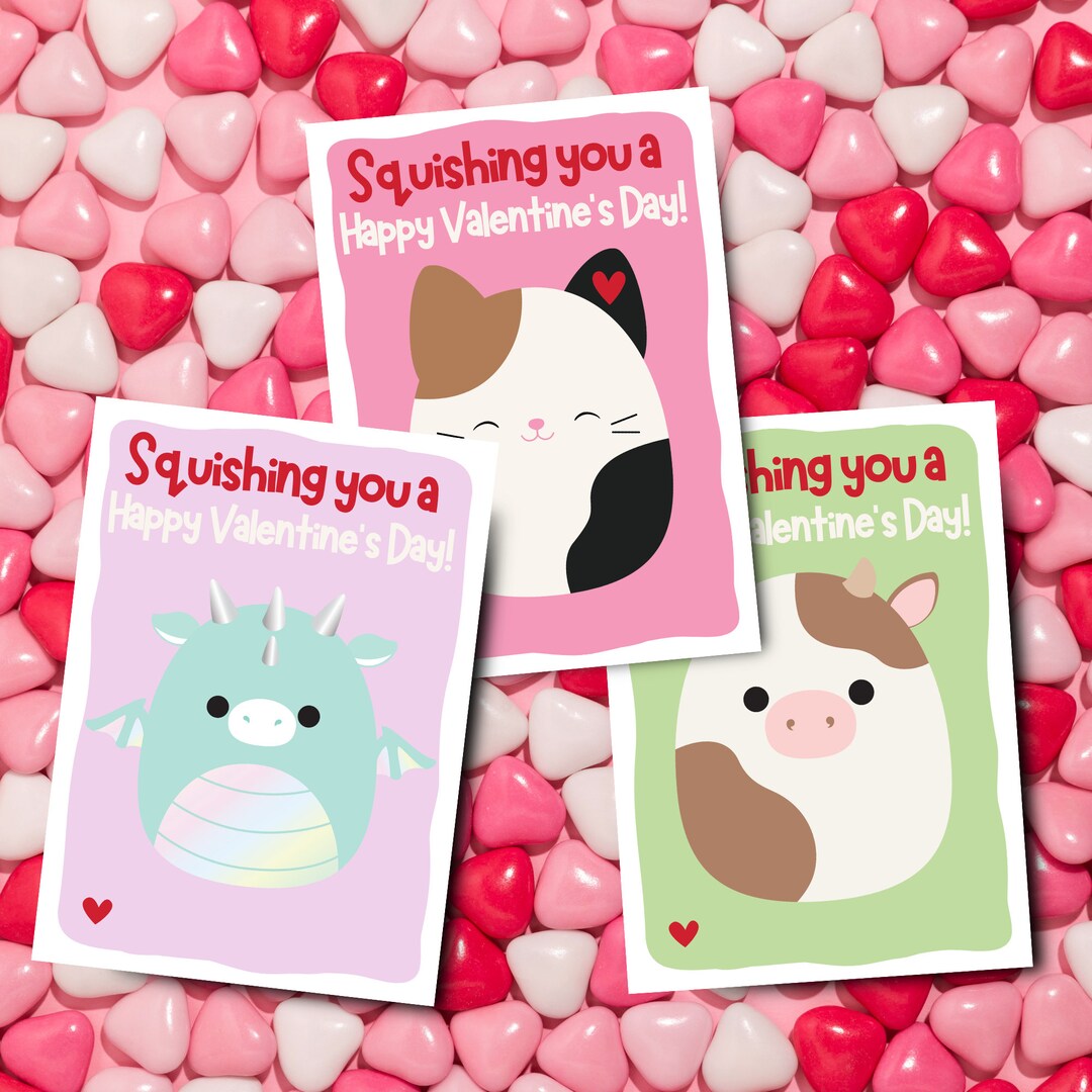 Squish Valentine Card Gift Tag Instant Download Printable - Etsy