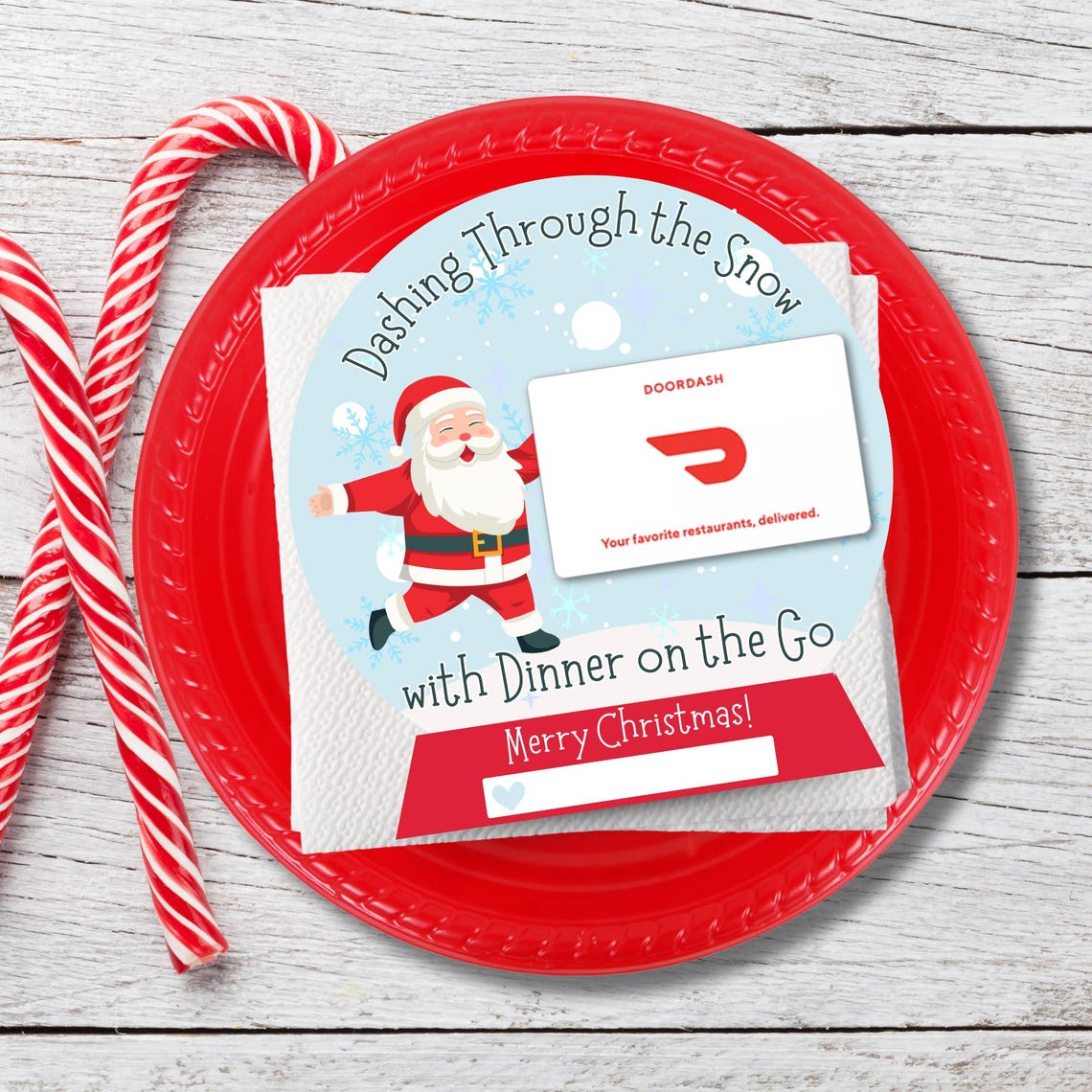 Dashing Through the Snow Dinner Gift Card Christmas Holiday Instant ...