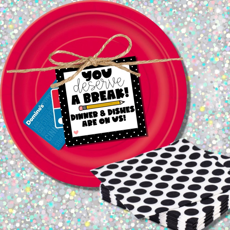 Dinner and Dishes Appreciation Gift Tag Instant Download Printable - Etsy