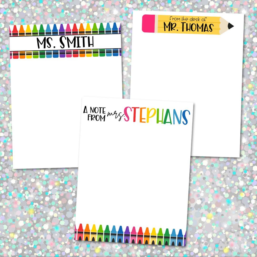 Custom Teacher Notepad: Personalized Stationery Gift (printable) - Etsy