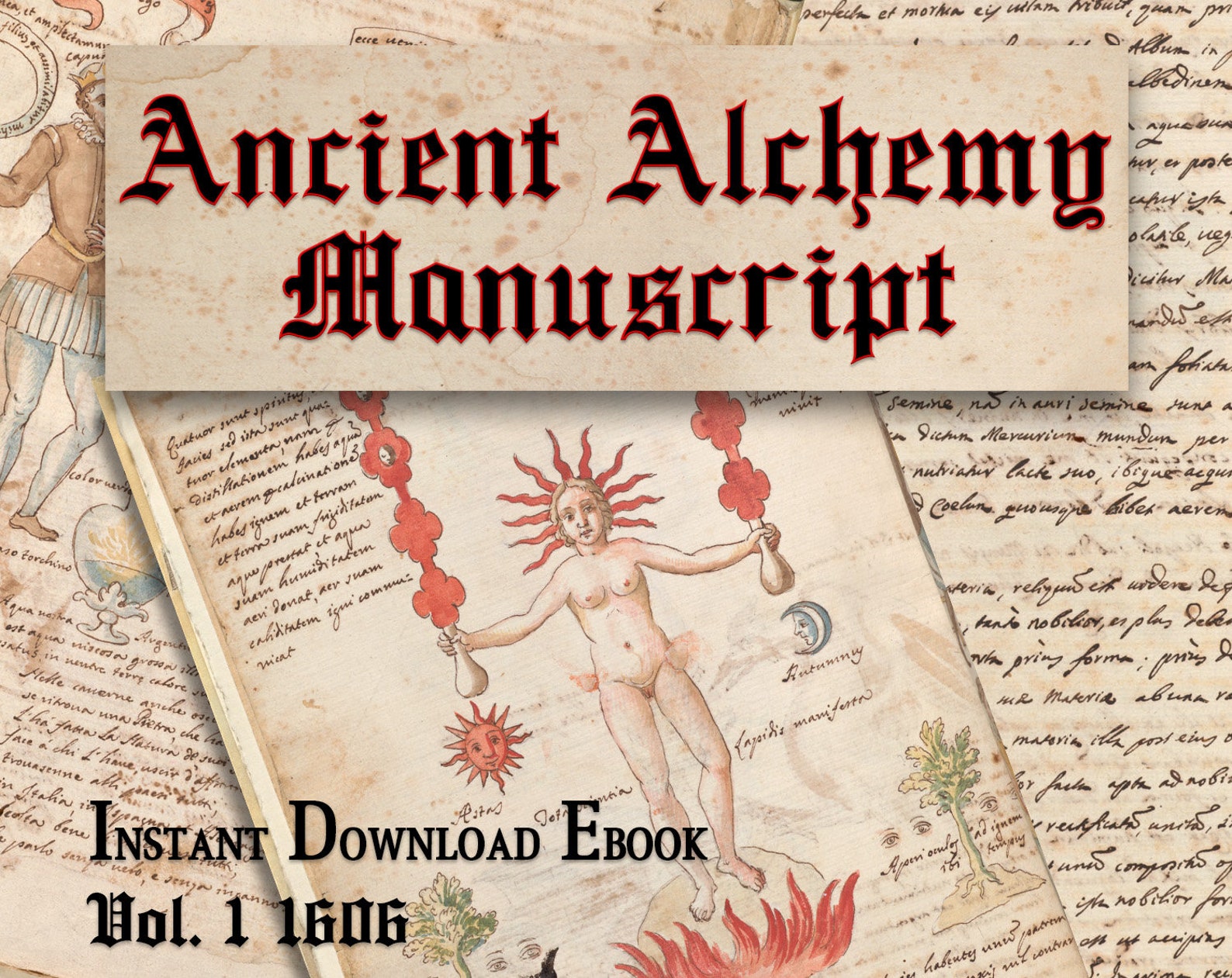 Ancient Alchemy Manuscript RARE 118 Pages From 1606. Beautiful Quality ...