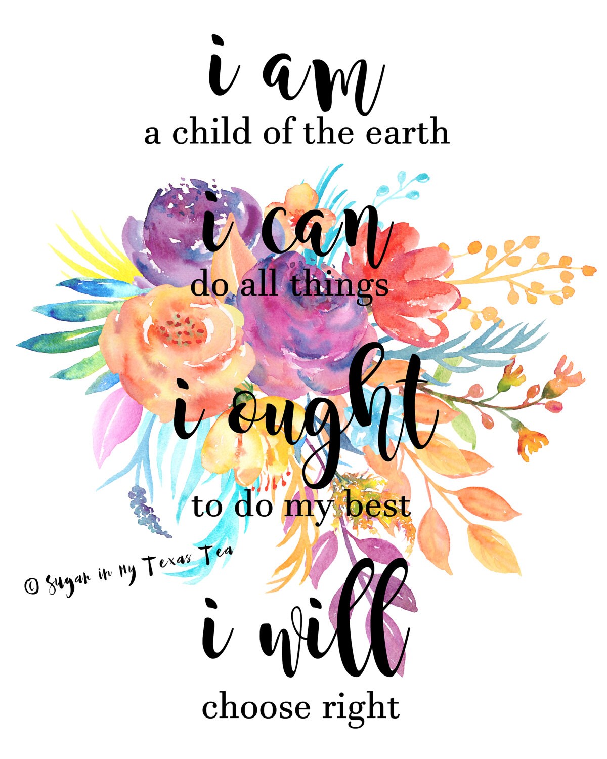 I Am I Can I Ought I Will Charlotte Mason Motto 8x10 | Etsy