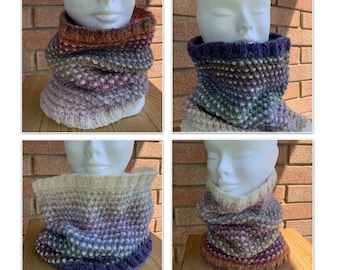 Slip Stitch Cowl KNITTING PATTERN ONLY No Finished Product Adult Size ...