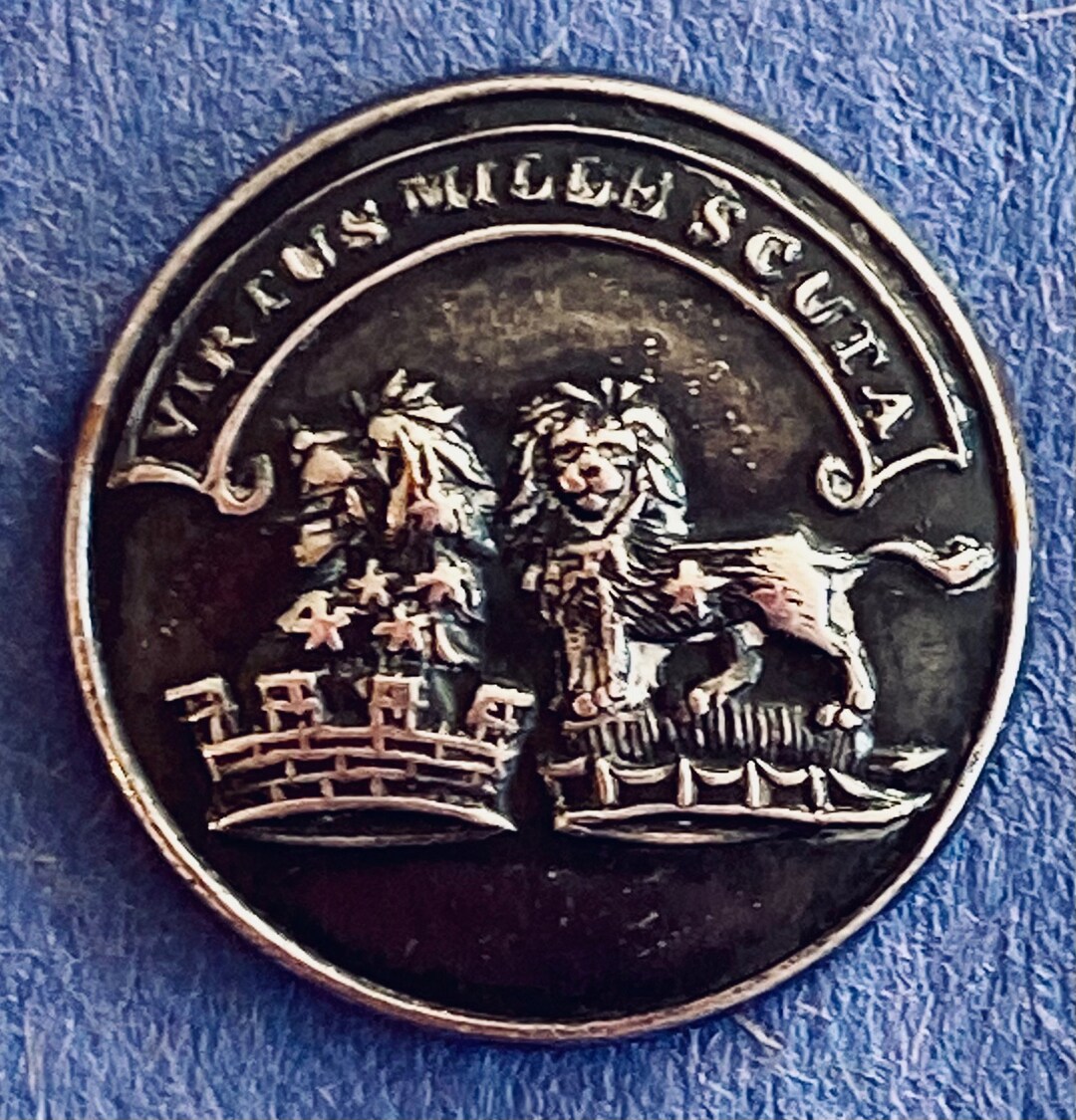 ANTIQUE Double Crest LIVERY BUTTON - Etsy