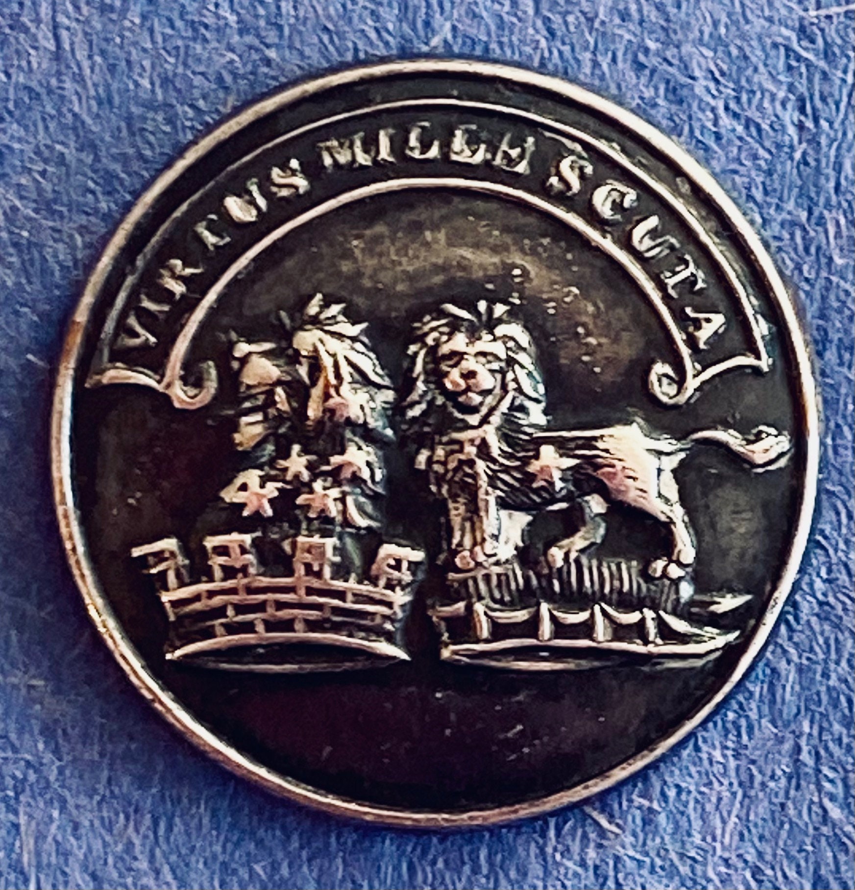 ANTIQUE Double Crest LIVERY BUTTON - Etsy