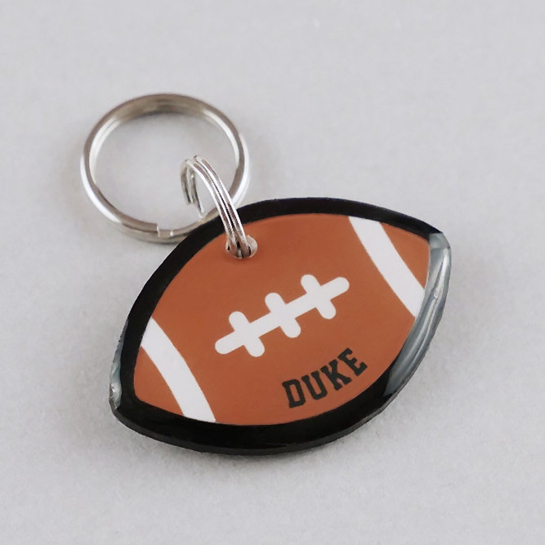 Football Pet ID Tag Dog ID Tag Cat ID Tag Personalized Pet - Etsy