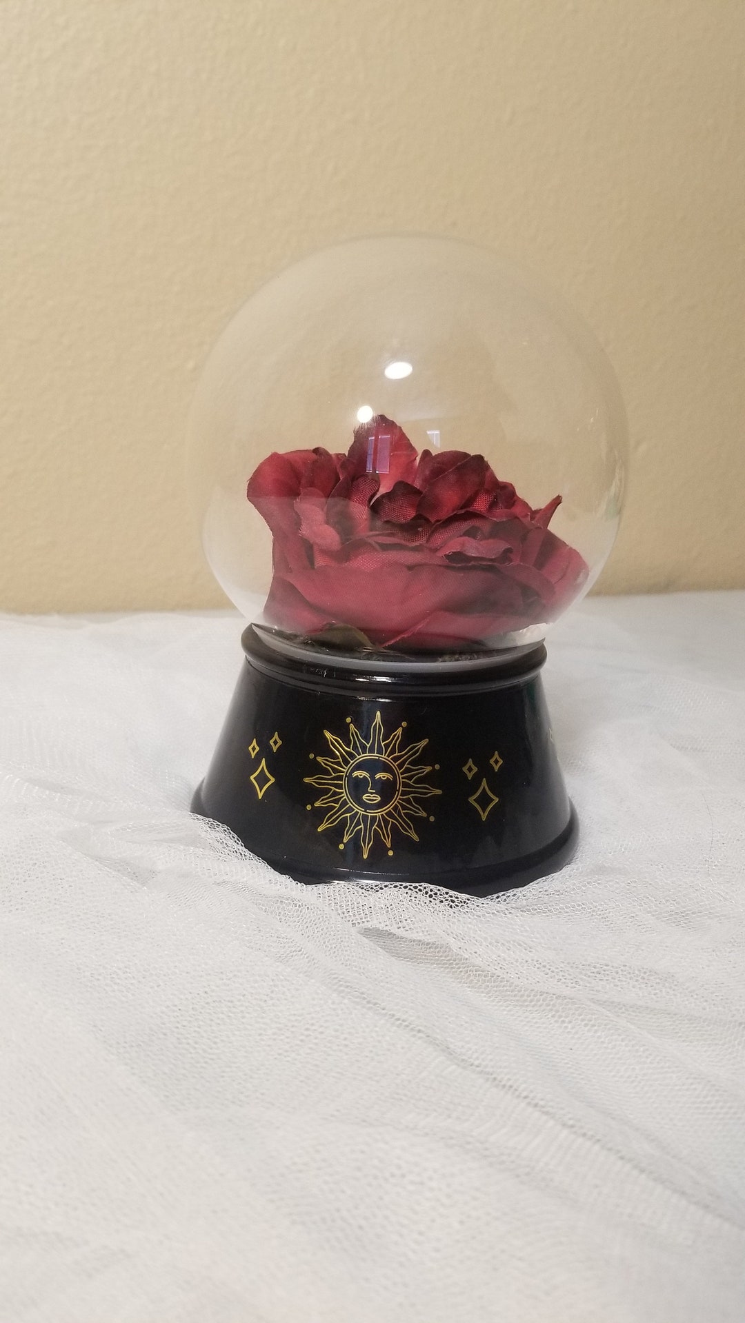Red Rose Inside Crystal Ball - Etsy