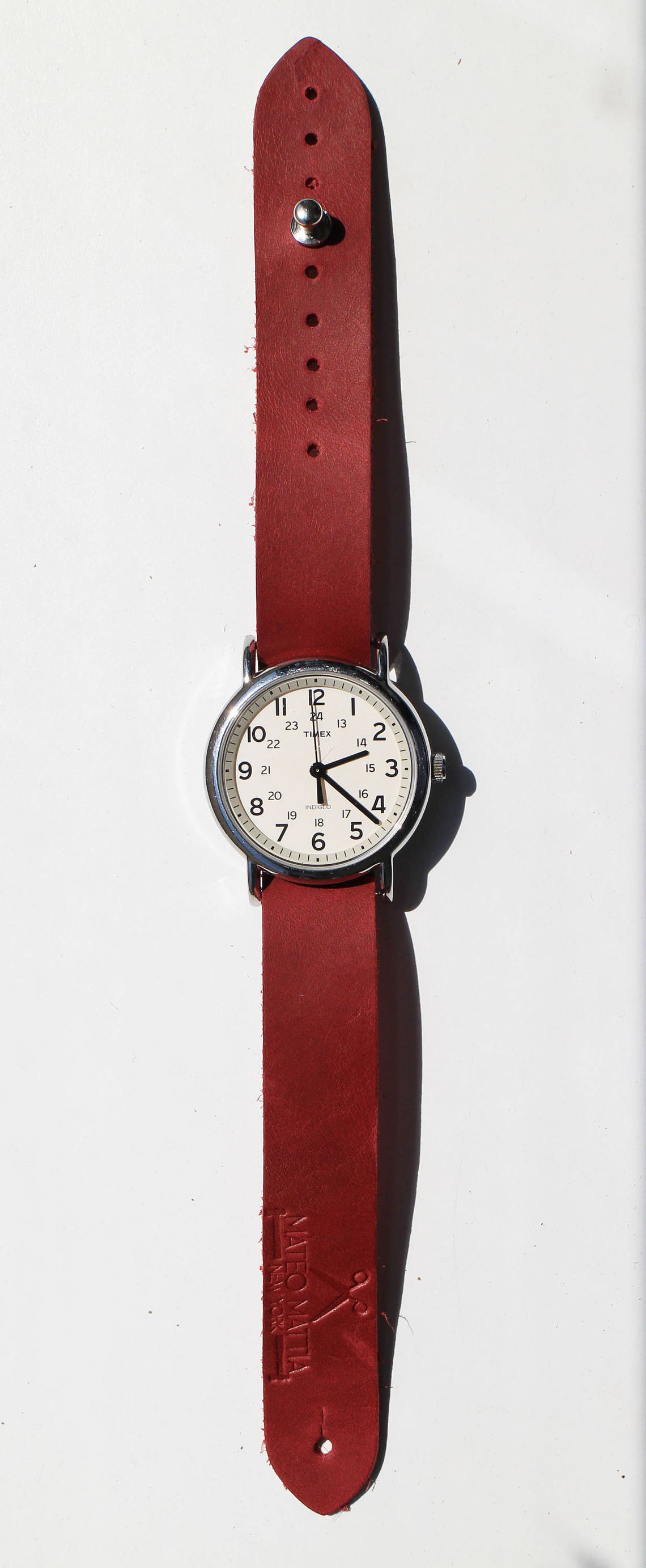 Red Leather Timex Weekender Watch Strap | Etsy