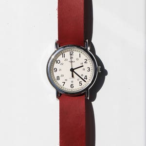 Red Leather Timex Weekender Watch Strap - Etsy