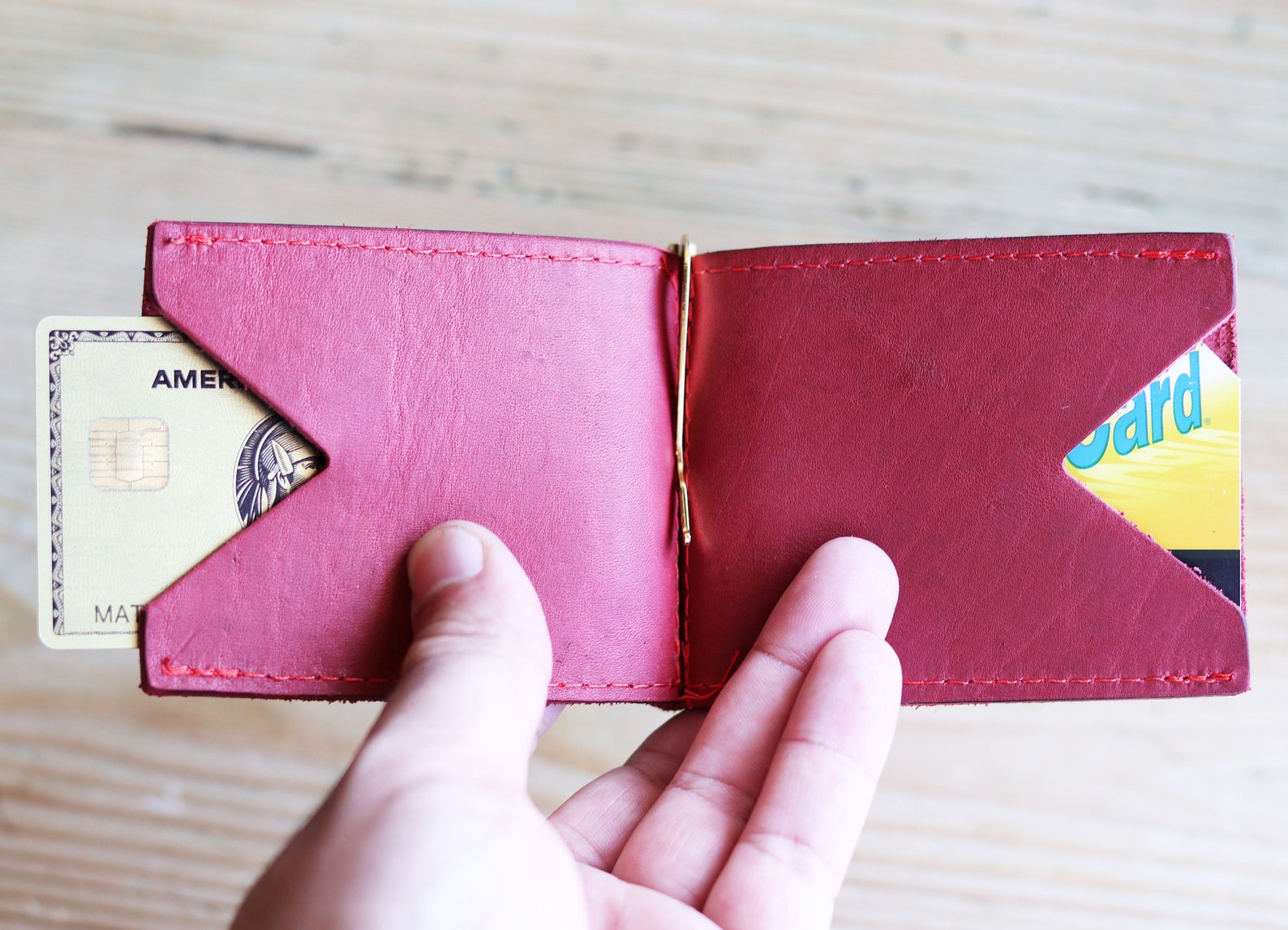 Red Money Clip Wallet - Etsy