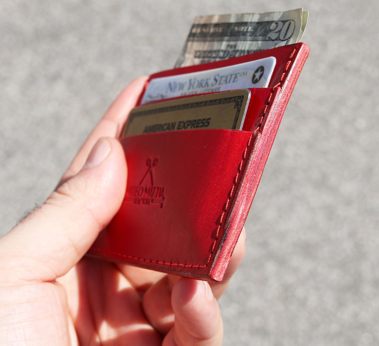 Card Wallet Red - Etsy