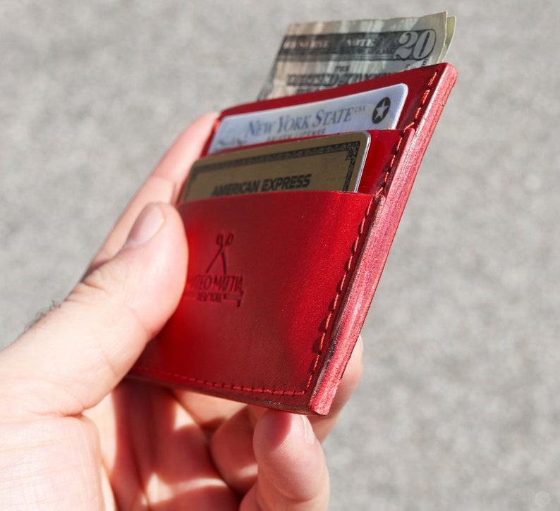 Card Wallet Red - Etsy