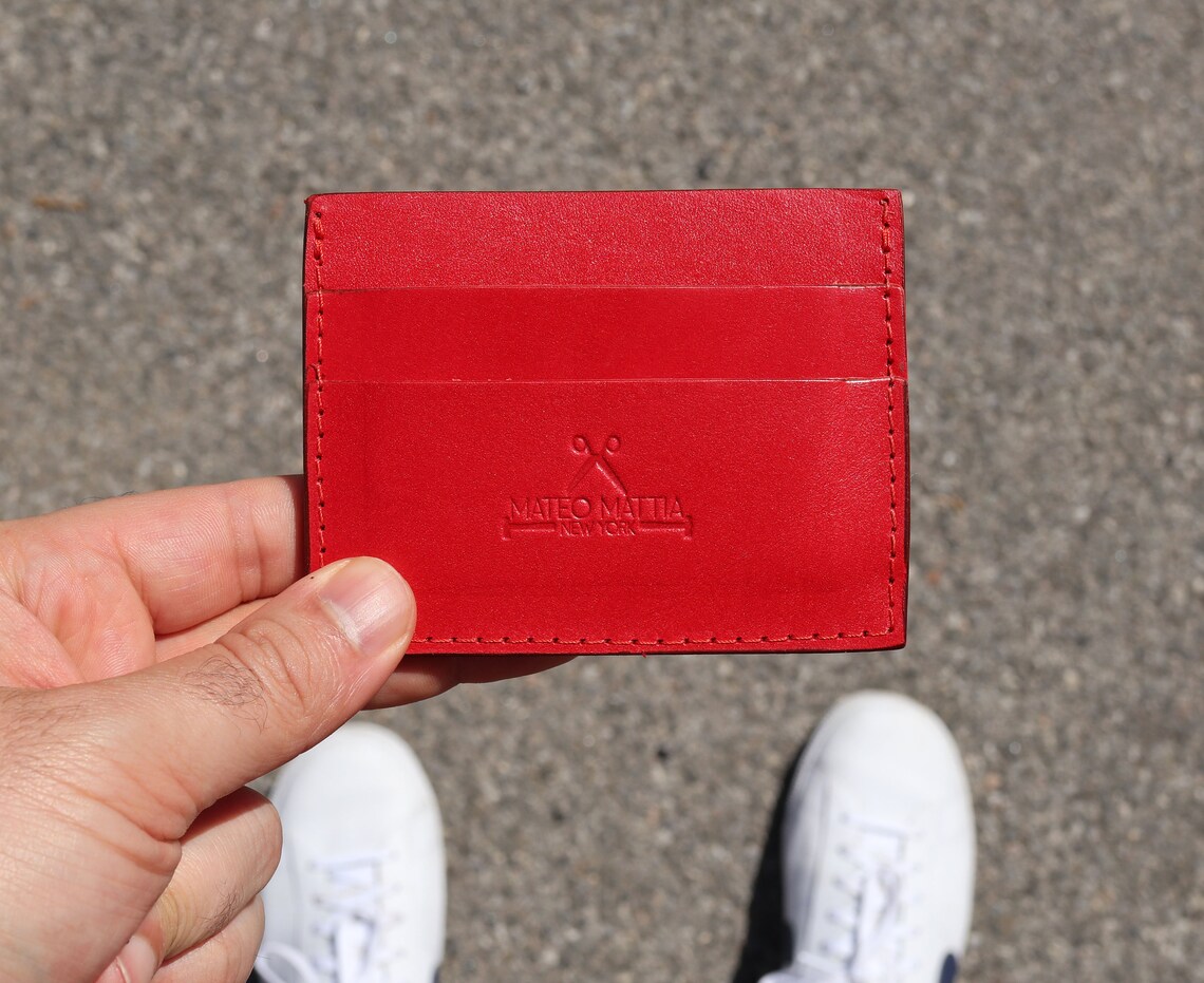 Card Wallet Red - Etsy
