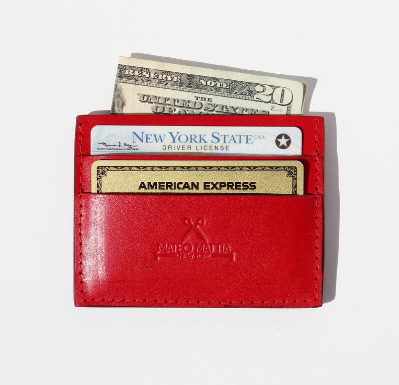 Card Wallet Red - Etsy