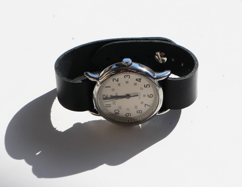 Black Leather Timex Weekender Watch Strap - Etsy
