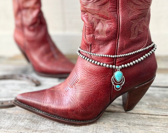 Navajo Pearls Boot Bracelet for Cowboy Boots | Turquoise Boot Chain ...