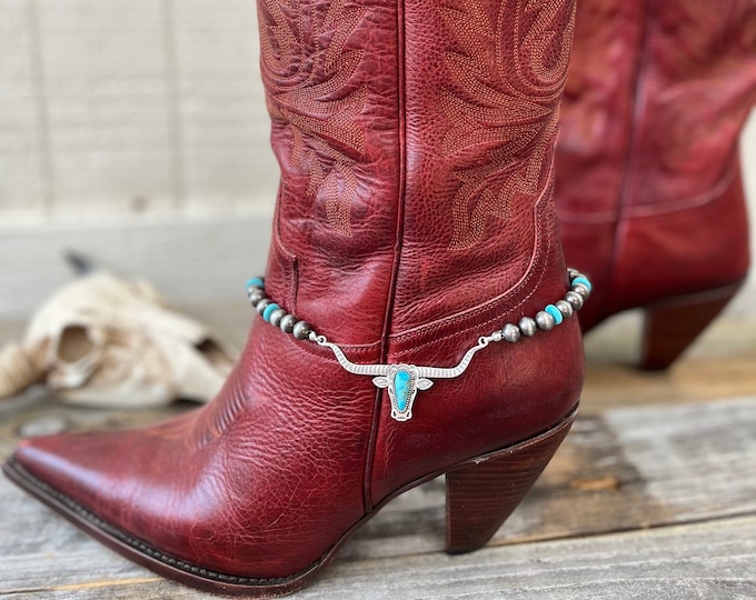 Western Jewelry for Cowboy Boots | Turquoise Longhorn Boot Chain ...