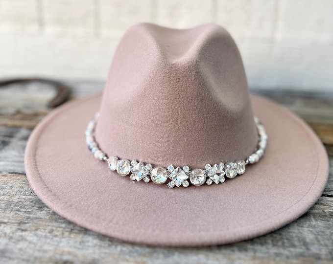 Western Hat Band Handmade Rhinestone and Pink Crystal Adjustable Hat ...