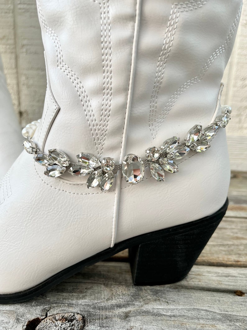 Western Wedding Boot Bracelet for Bride - Perfect Rhinestone and Pearl ...