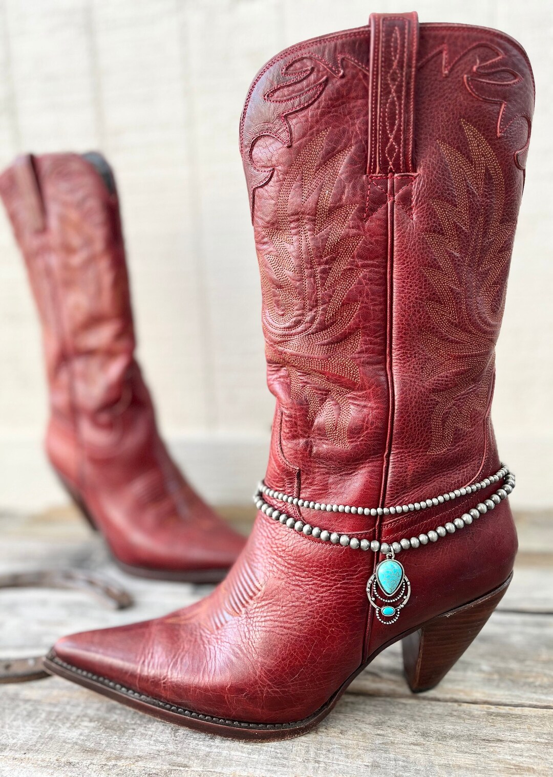 Navajo Pearls Boot Bracelet for Cowboy Boots | Turquoise Boot Chain ...