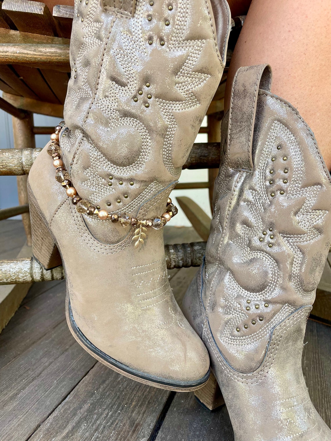 Handmade Cowgirl Boot Bracelet | Boot Chain for Cowboy Boots | Western ...