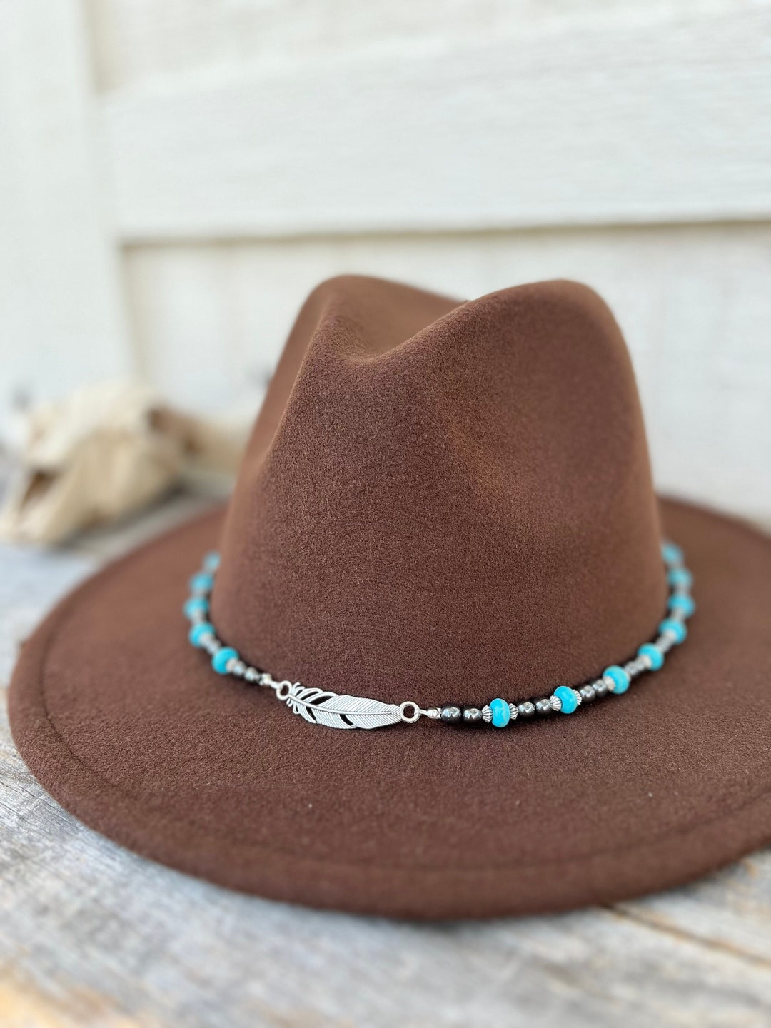 Cowboy Hat Band | Handmade Western Hat Band With Faux Navajo Pearls ...