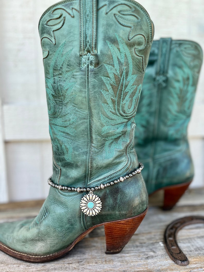 Navajo Pearls Boot Chain Bling for Cowboy Boots | Turquoise Western ...
