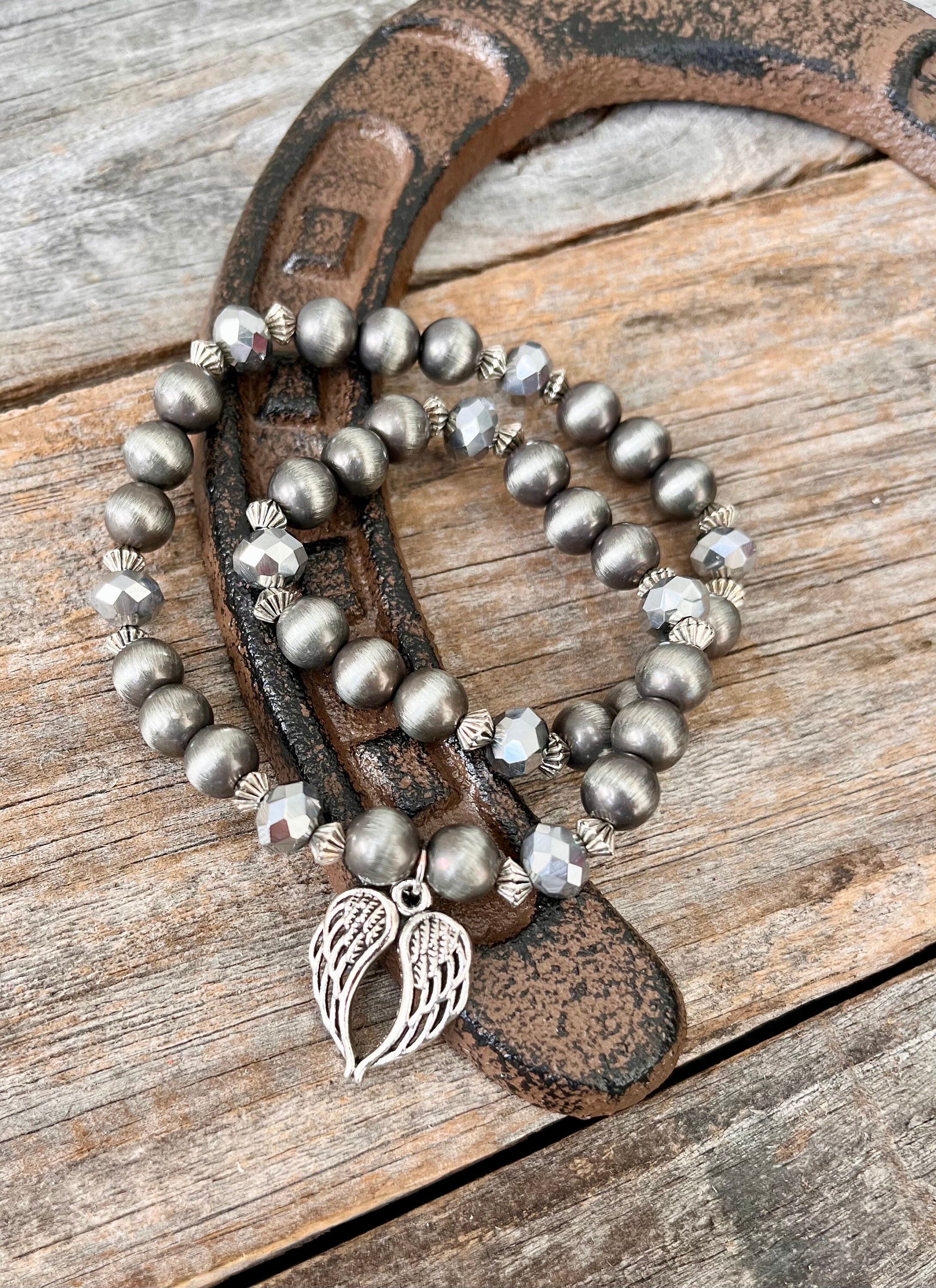 Cowboy Boot Bracelet With Silver Angel Wings Charm Perfect Cowgirl Boot ...